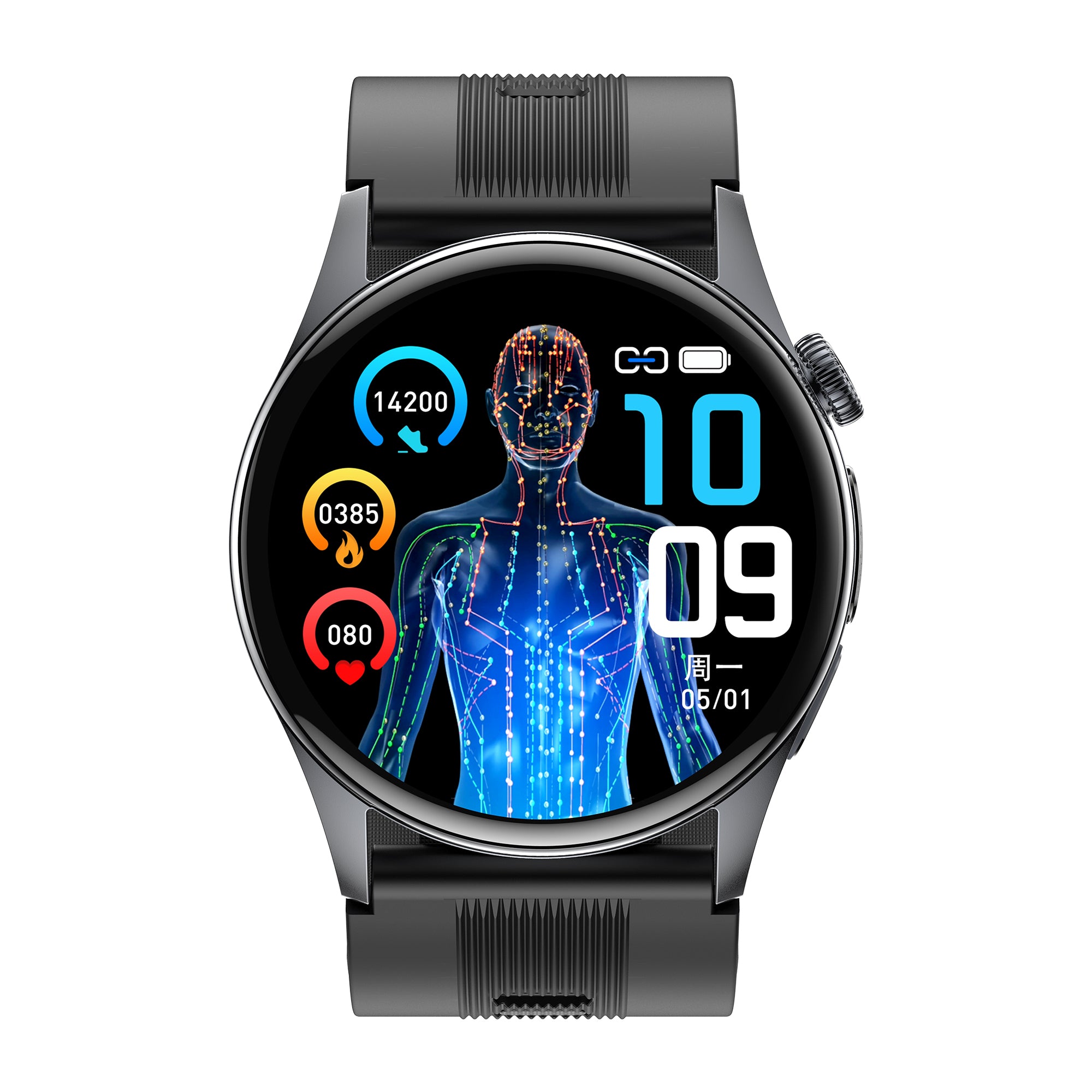 KH200 Air Pump + Airbag Blood Pressure Watch with Voice Broadcast, ECG ...